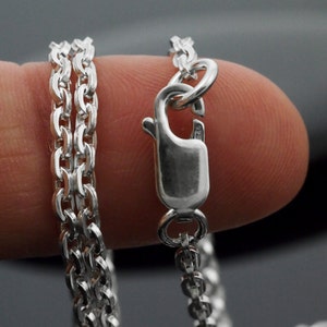 Sterling Silver Chain - 2.2mm Square Wire Cable Chain - You Pick Length ...
