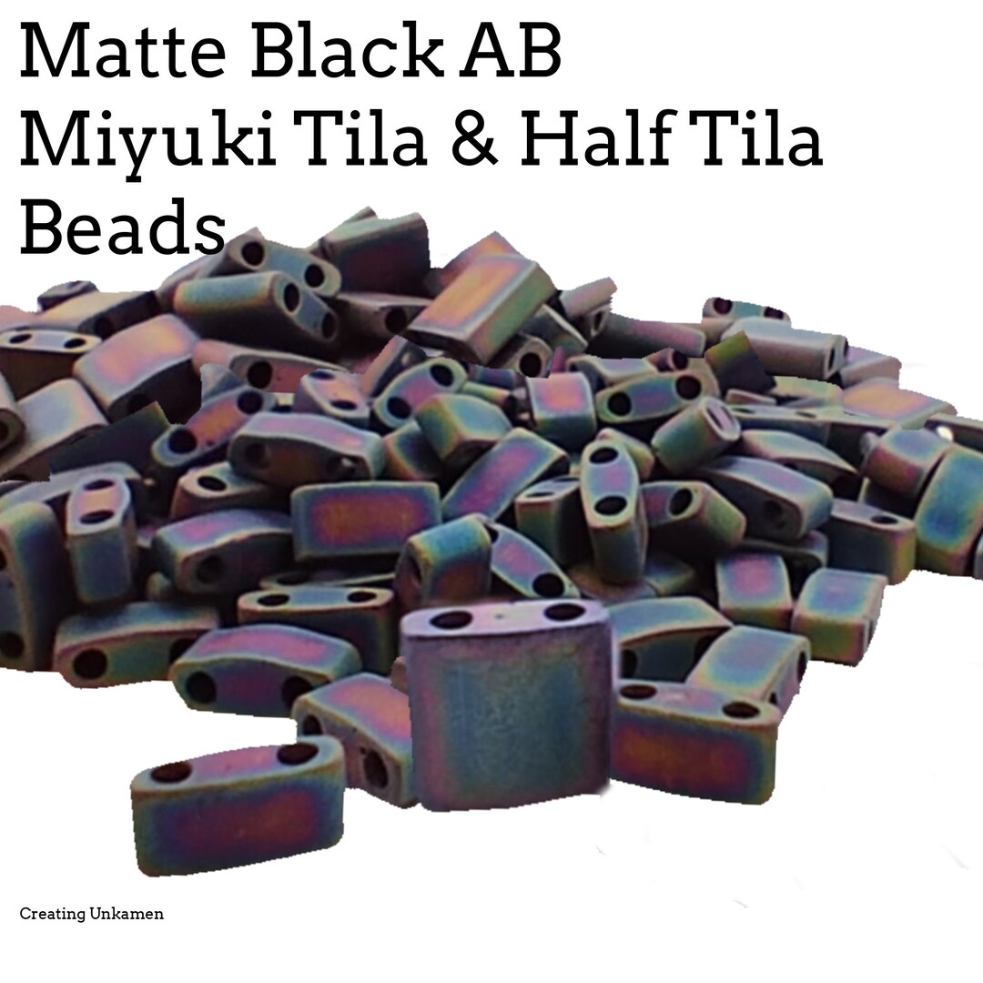 Miyuki 401FR Matte Black AB Miyuki Tila and Half Tila Beads 100% ...