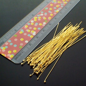 4 - 14kt Gold Filled Ball Head Pins - You Pick Gauge and Length - 100% ...