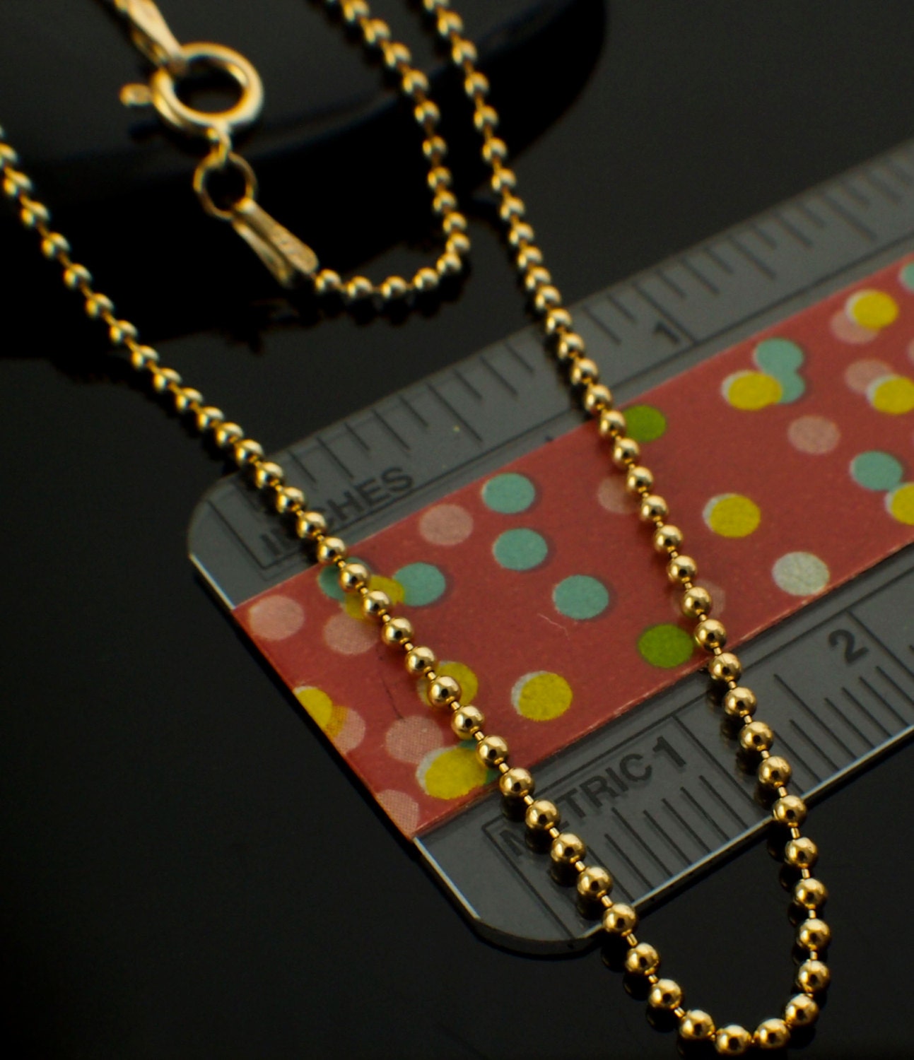 14kt Gold Filled Bead Chain With Spring Clasp 1.5mm - Etsy