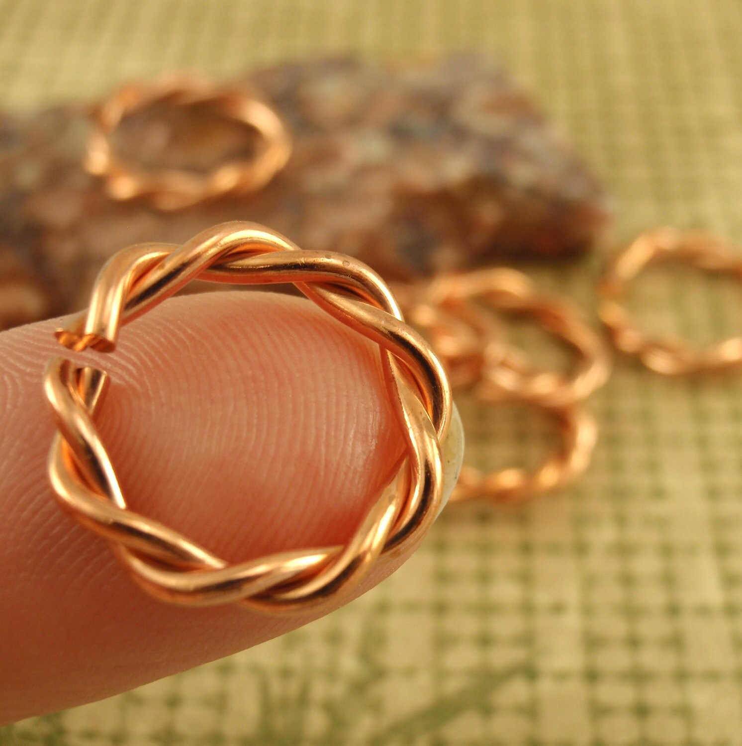 50 Twisted Fancy Raw Copper Jump Rings You Pick Gauge and - Etsy
