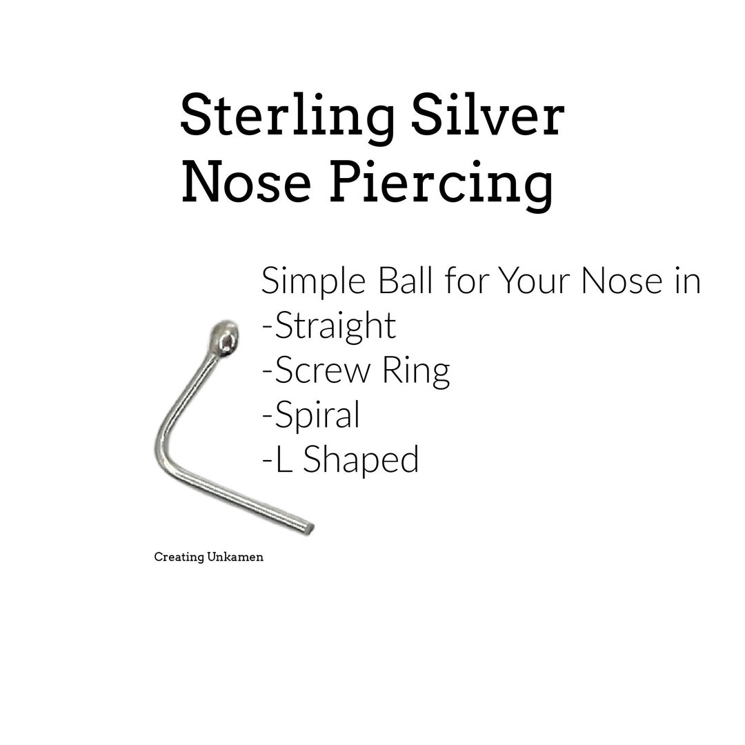 Nose Piercing - Small Simple Ball for Your Nose - Straight, Screw Ring ...