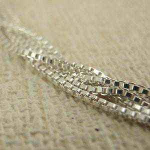 1mm Sterling Silver Chain - Square Venetian Box - Any Length Necklace ...