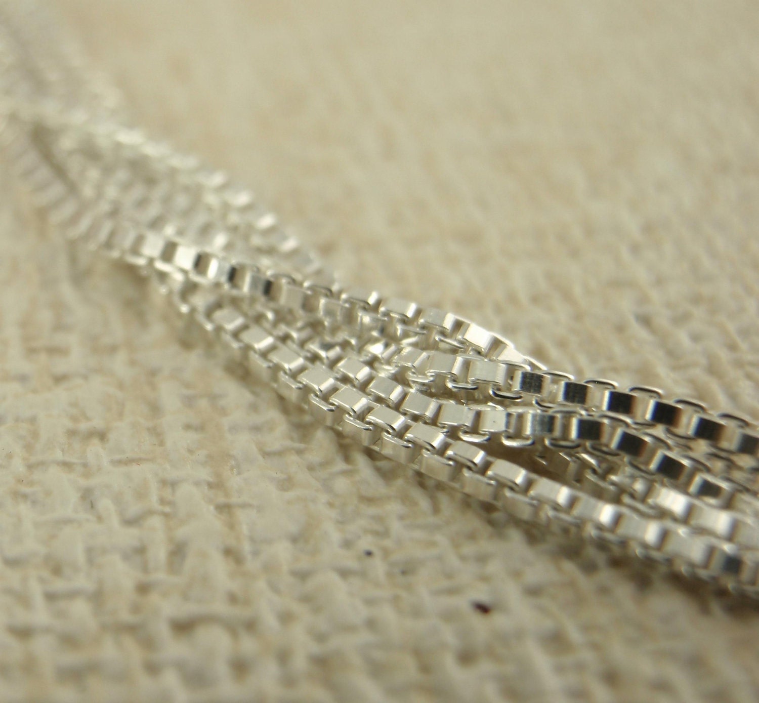 1mm Sterling Silver Chain Square Venetian Box Finished - Etsy