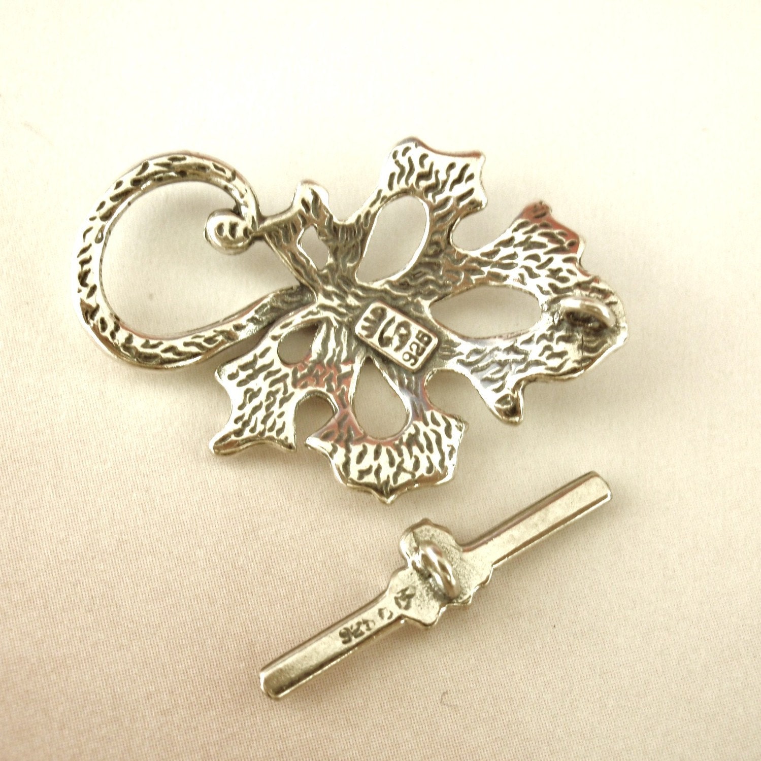 1 Oversized Stunning Leaf Toggle Clasp Sterling Silver - Etsy