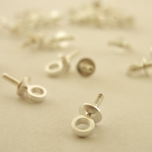 25 Screw Eyes - Silver Plate, Gold Plate or Antique Brass - 7mm X 3mm ...