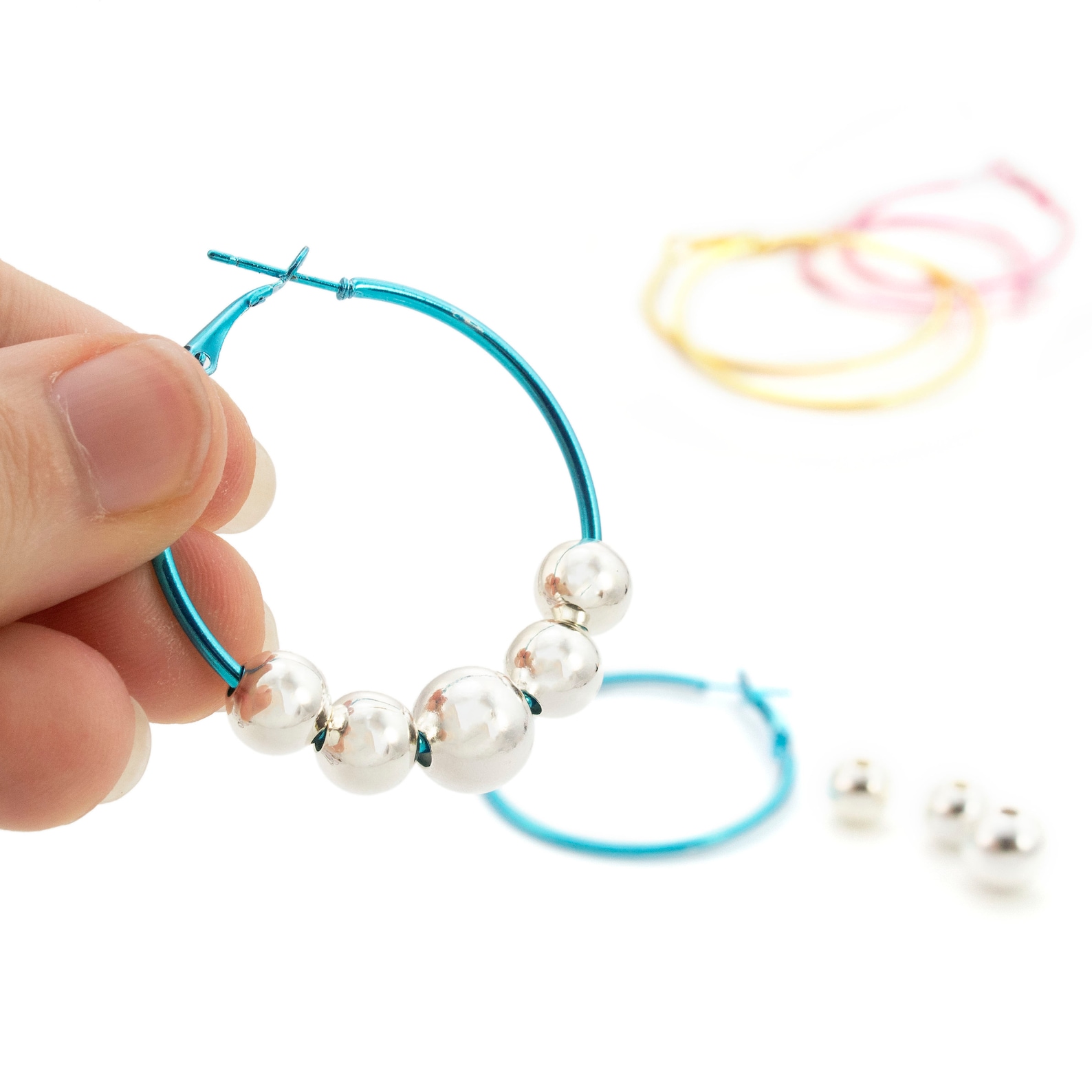 6 Pairs Hinged Beading Hoops Economical 40mm or 50mm in - Etsy