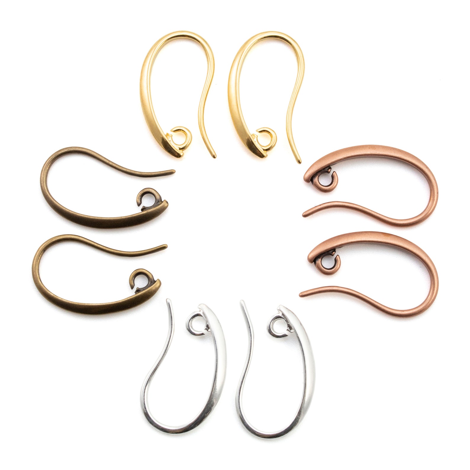 Swirvy Ear Wires You Pick Finish Silver Gold Antique | Etsy