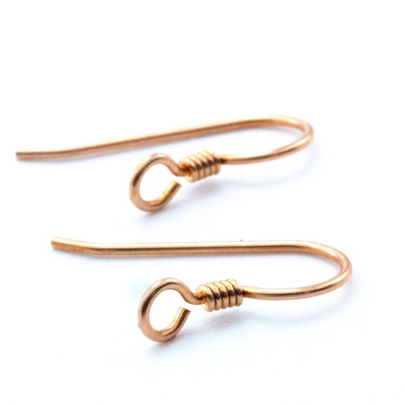 5 Pairs Perpendicular Ear Wires With Coils in Bronze or - Etsy