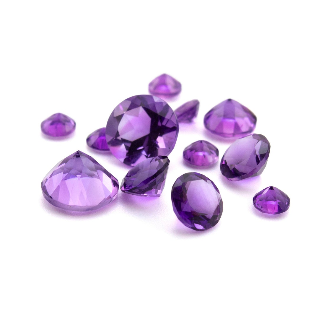Amethyst Grade AAA Natural Loose Round Faceted Stones in 1.5mm, 2mm, 2 ...