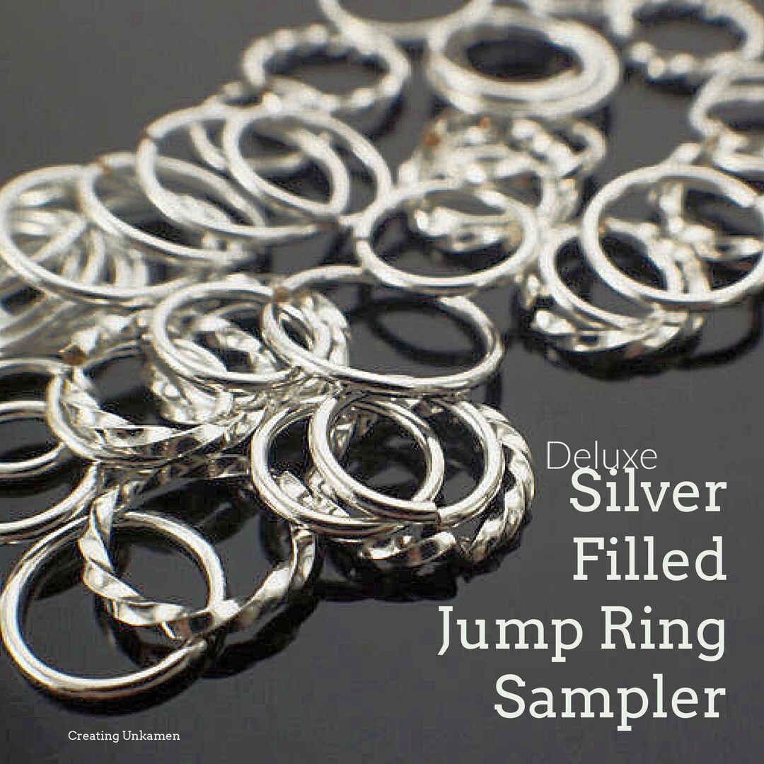 Jump Rings Deluxe Silver Filled Sample - 1/8 Ounce Square, Fancy and ...