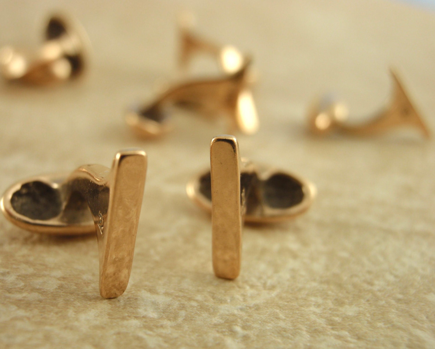 Solid Bronze Cuff Link Bases Made in the USA 1 Pair | Etsy