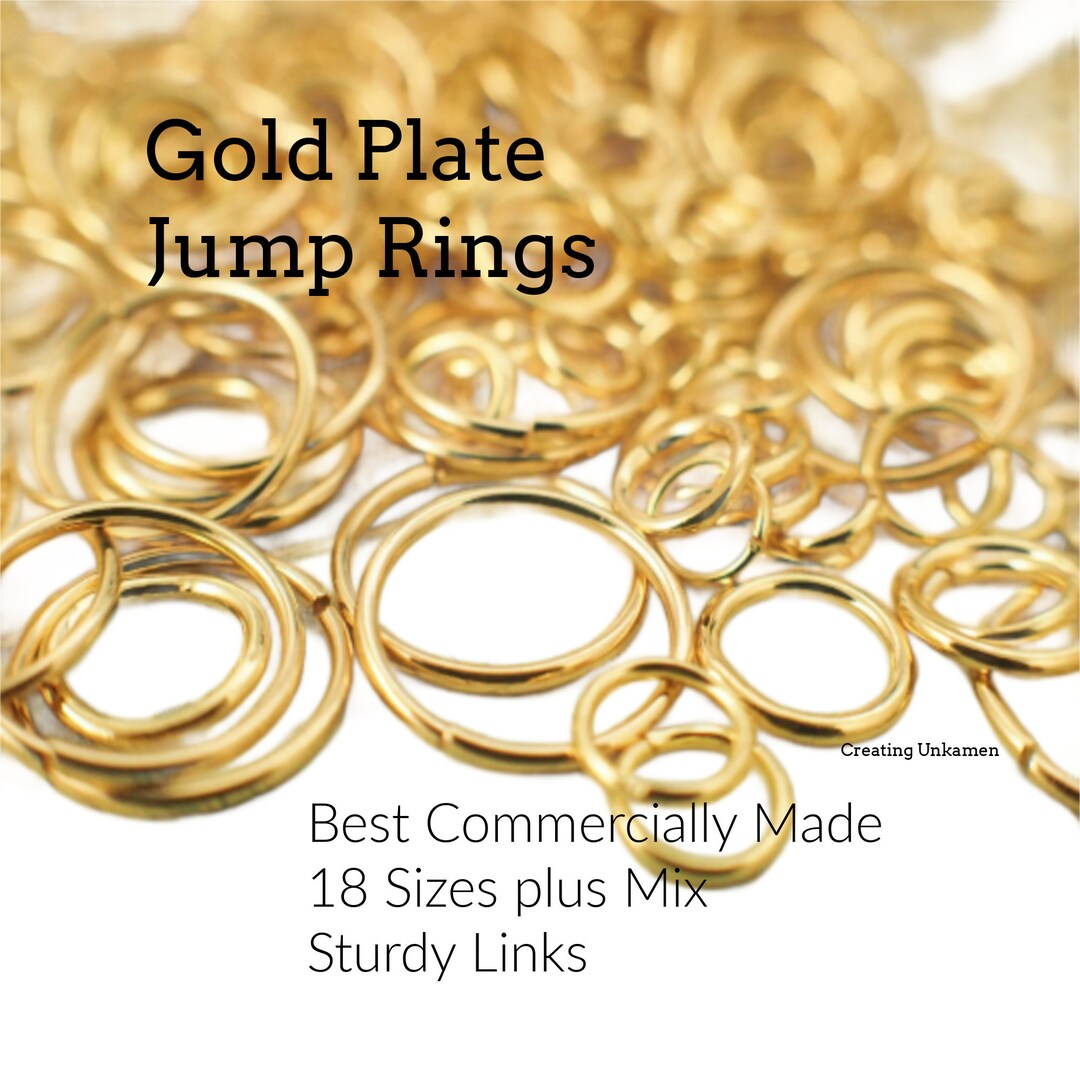 100 Gold Plated Jump Rings - 16, 18, 20, 22 Gauge - Best Commercially ...