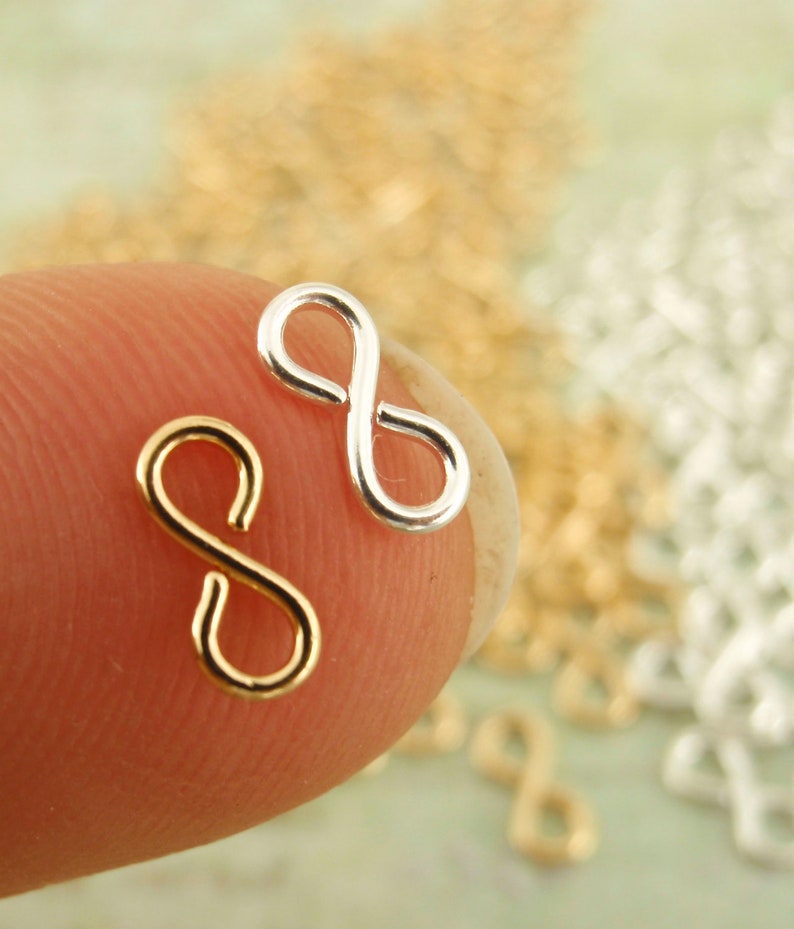 25 Infinity Figure Eight Links -version I - 7mm X 3mm - Silver Plate ...