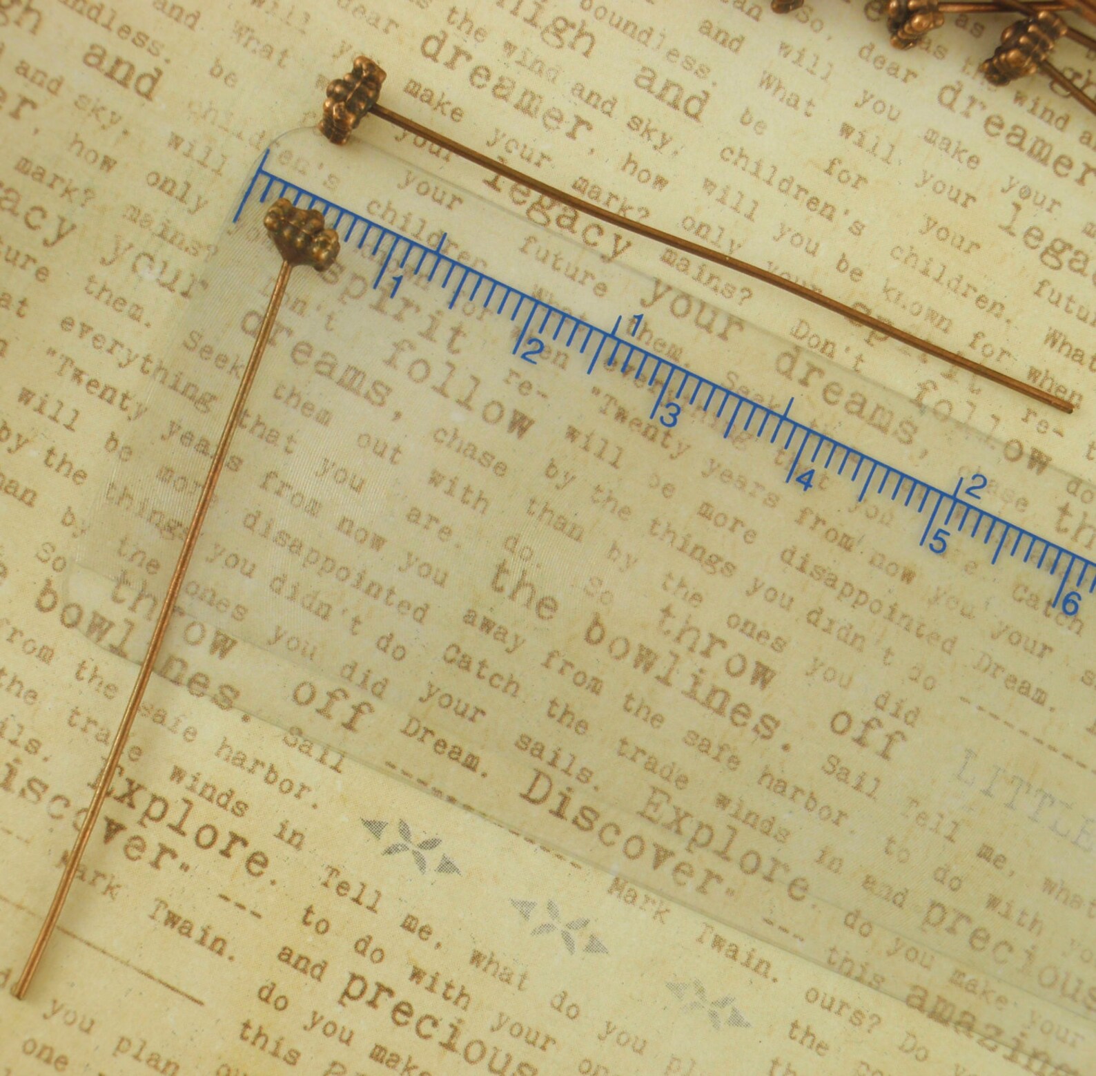 15 Fancy Square Head Pins 21 Gauge 2 Inches Long 5mm - Etsy