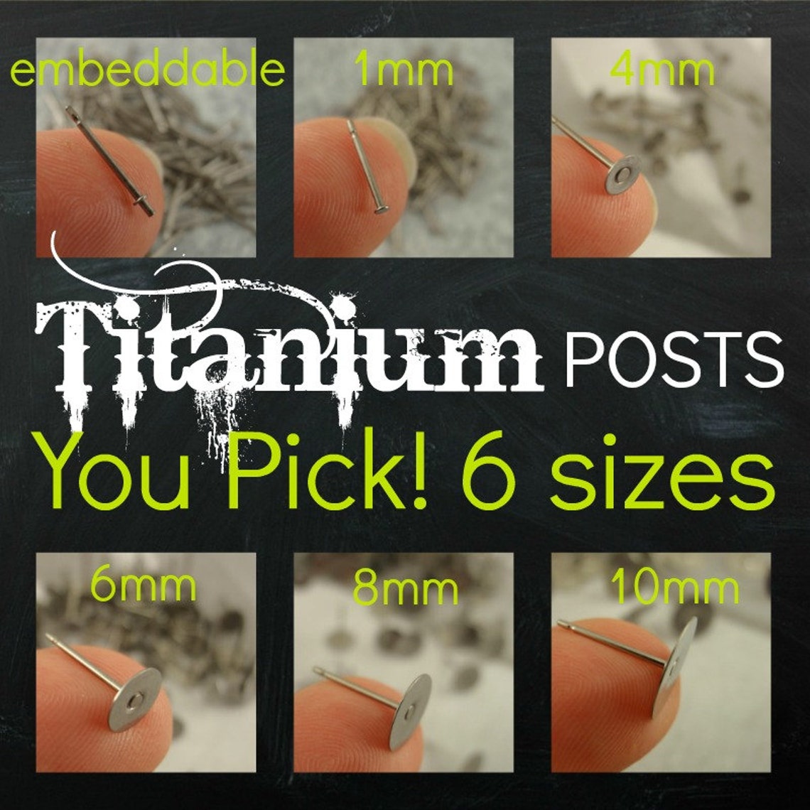 You Pick the Size 20 Pairs Titanium Earring Posts With Pads - Etsy