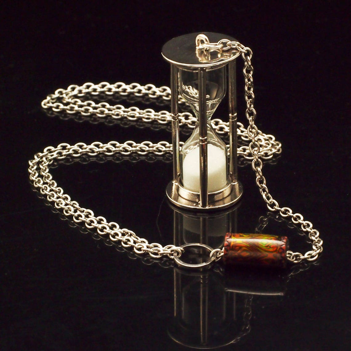 Hourglass Pendant 51 X 23mm Stainless Steel and Glass - Etsy
