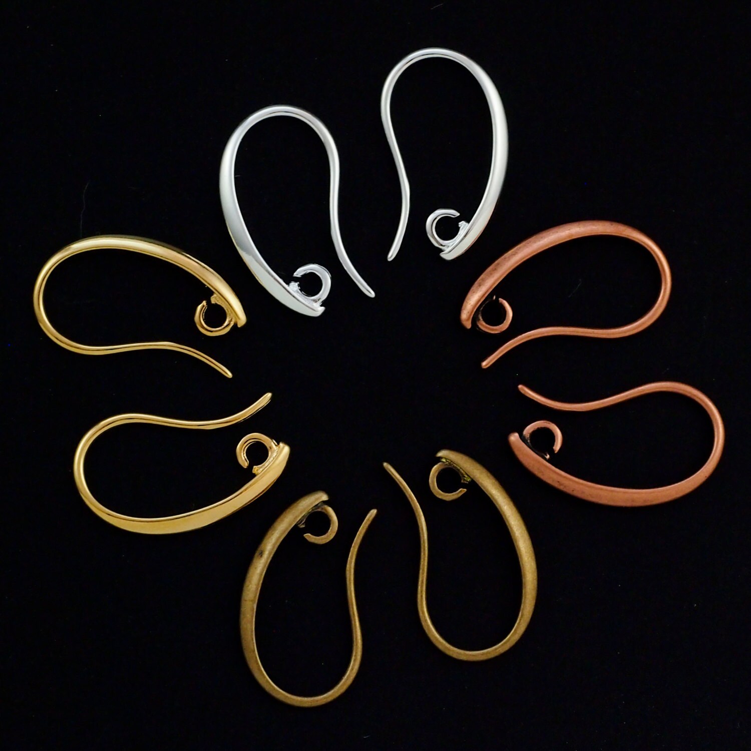 Swirvy Ear Wires You Pick Finish Silver Gold Antique | Etsy