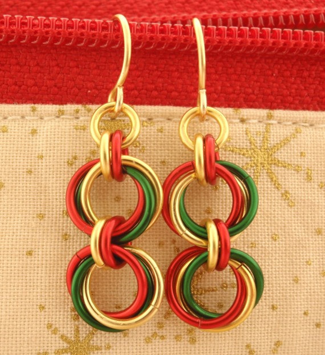 Chainmaille Christmas Earring Tutorials 3 Weaves Instant | Etsy