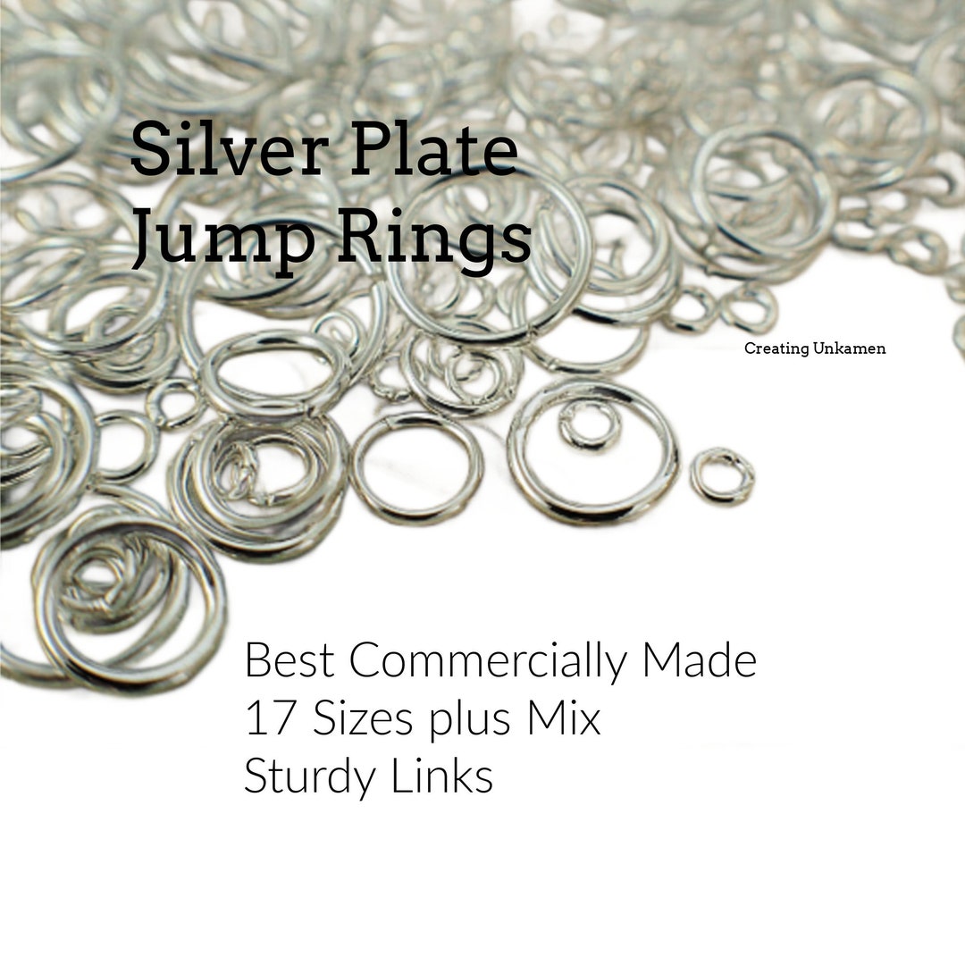 100 Silver Plated Jump Rings - 22, 20, 18, 16 Gauge or a Mix - You Pick ...
