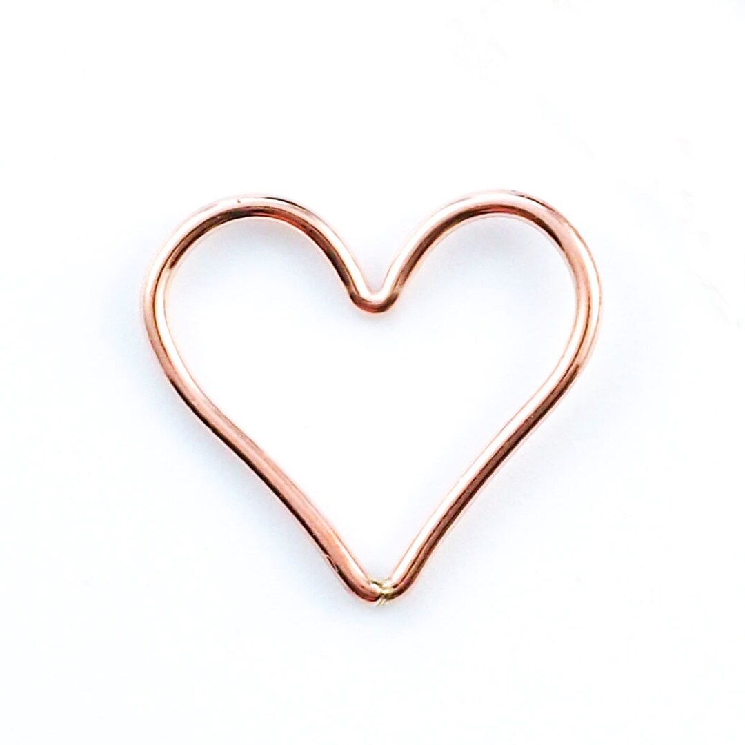 1 14kt Rose Gold Filled Open Heart Charm 13.7mm X 15.6mm - Etsy