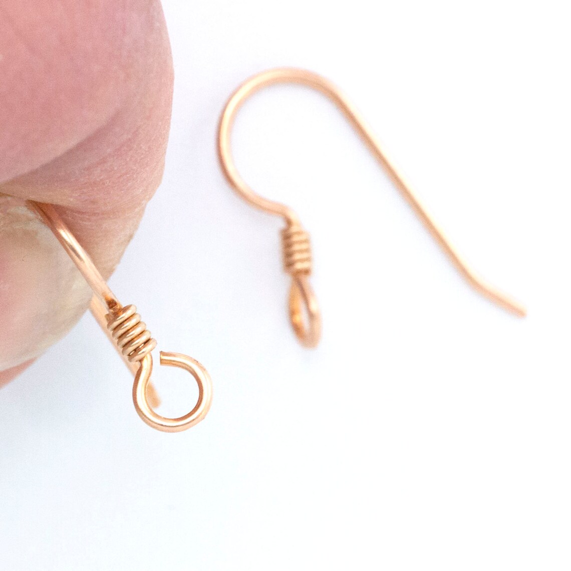 5 Pairs Perpendicular Ear Wires With Coils in Bronze or - Etsy
