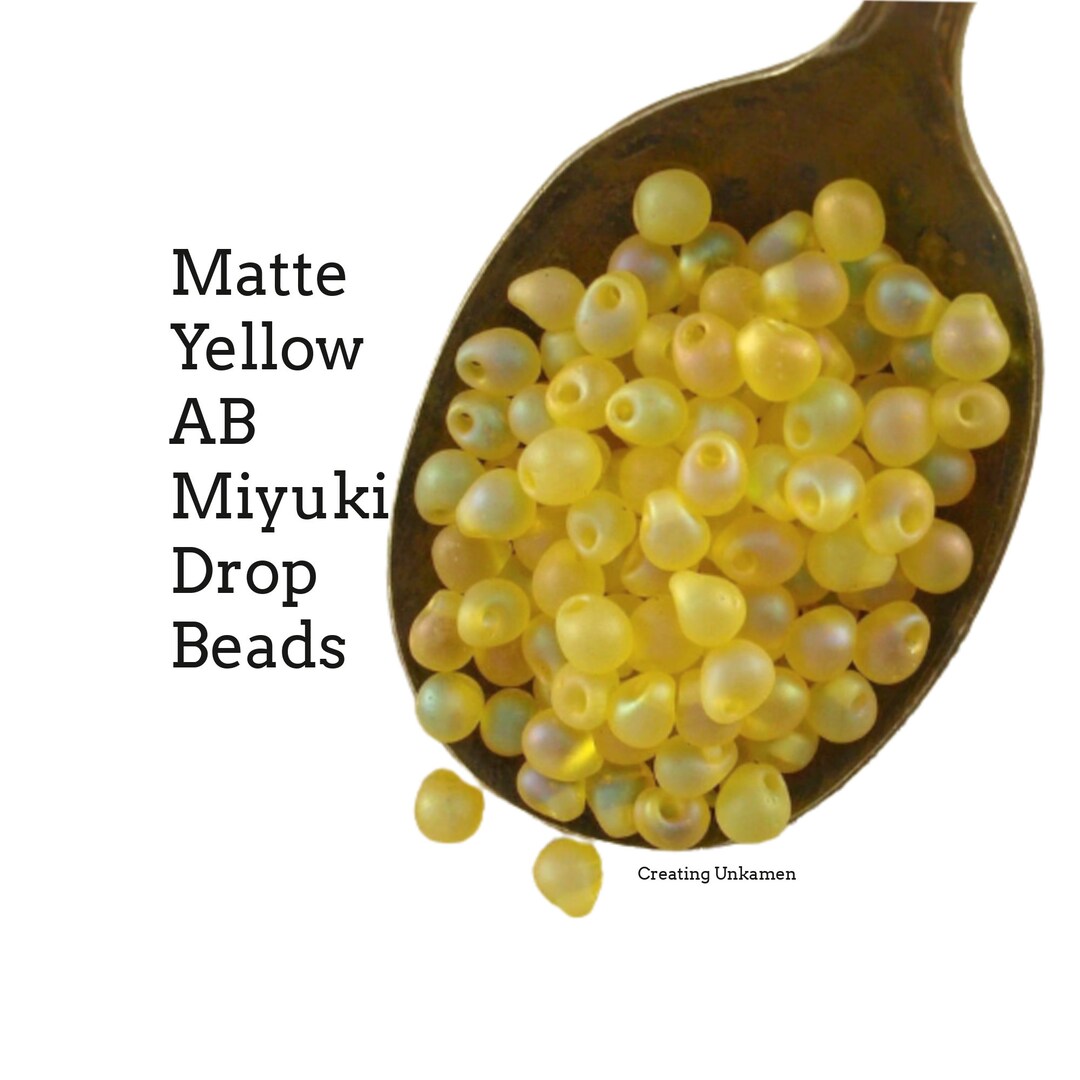 Matte Yellow AB Miyuki Drop Beads Make Shaggy Bracelets, Rings ...