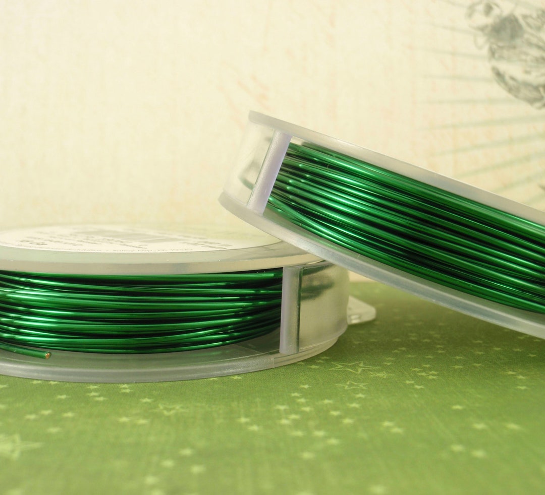 Green Artistic Wire - Permanently Colored - 16, 18, 20, 22, 24, 26, 28 ...