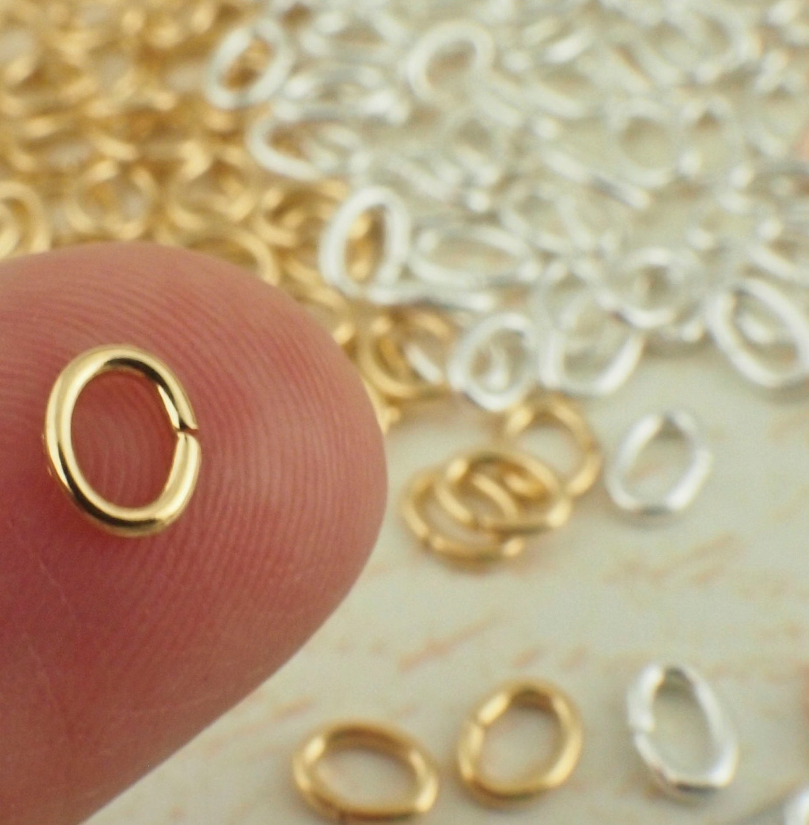 100 Oval Jump Rings in Silver Plate, Gold Plate, Antique Gold and ...