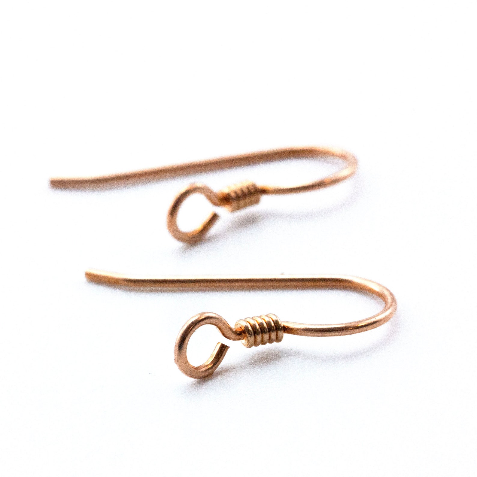 5 Pairs Perpendicular Ear Wires With Coils in Bronze or - Etsy