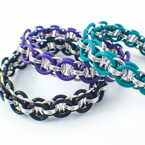Version I Stretchy Parallel Chain or Helm Weave Chainmaille Bracelet ...