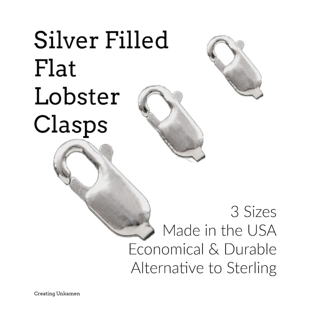 3 Silver Filled Flat Lobster Clasps - Etsy