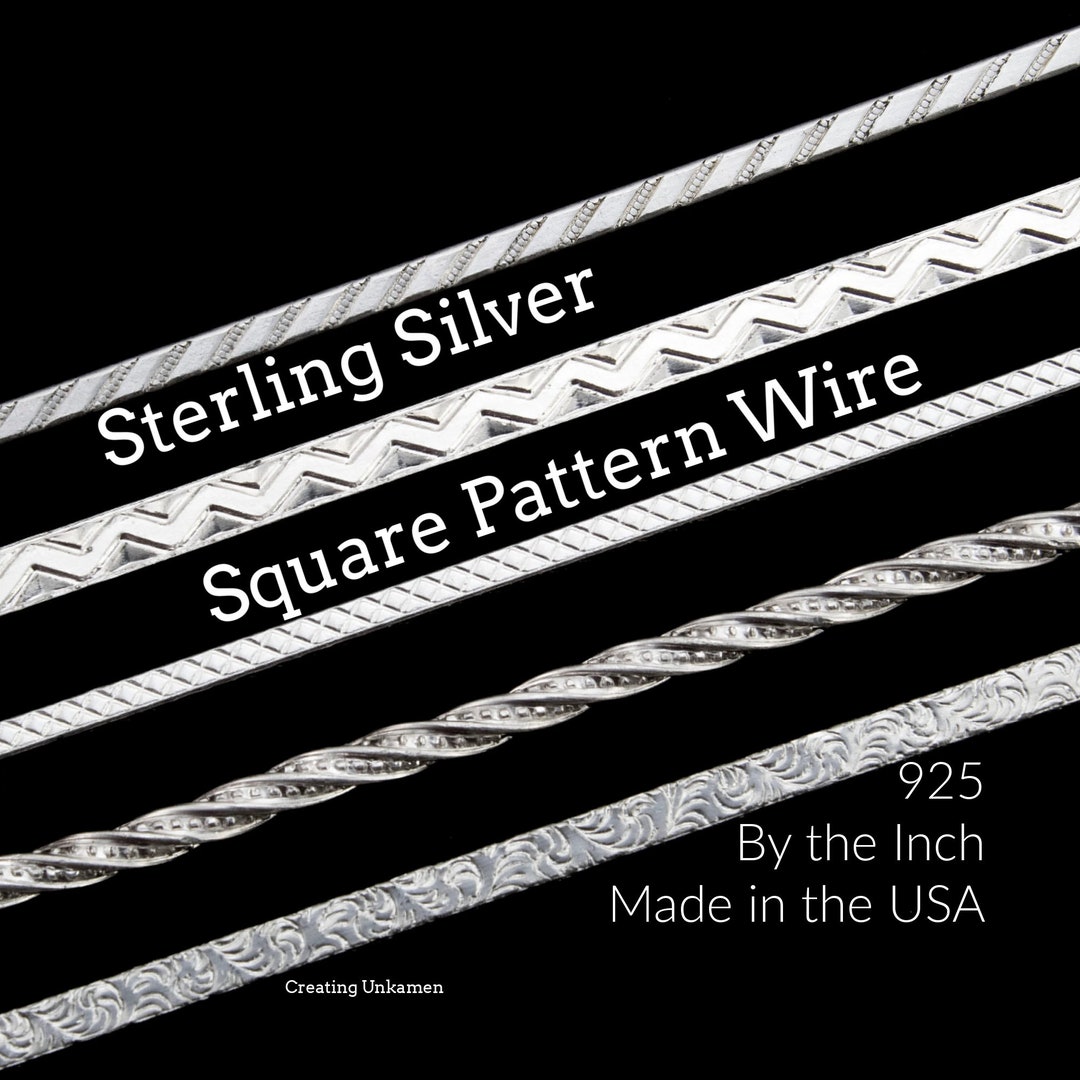 Sterling Silver Square Pattern Wire - by the Inch, Dead Soft, Made in ...
