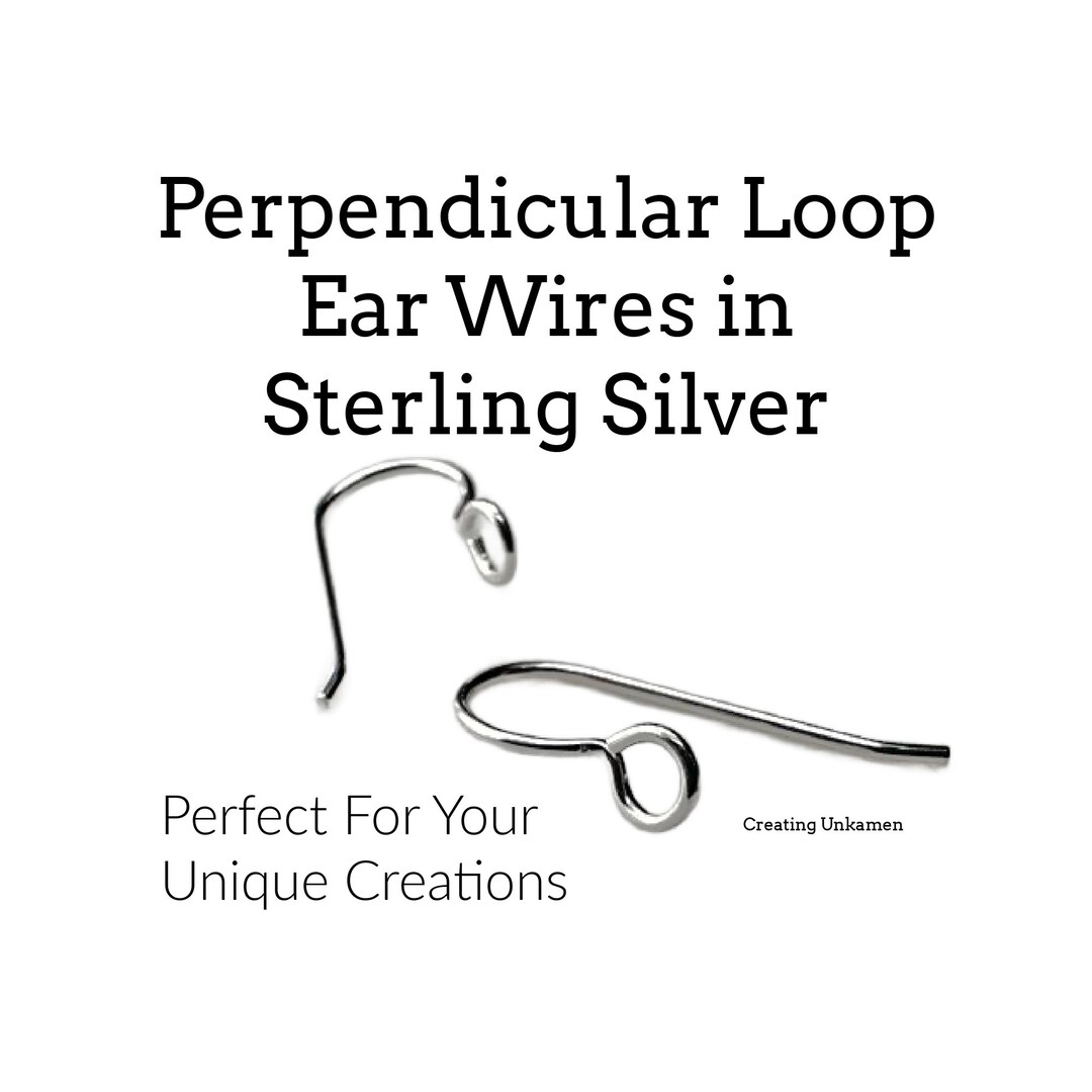 Ear Wires 2 Pairs Perpendicular Sterling Silver - Etsy