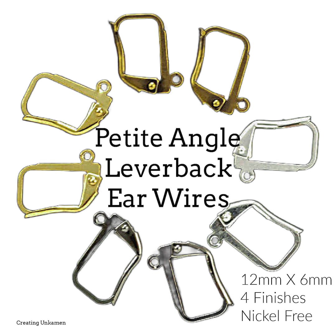 Leverback Ear Wires 4 Pairs Petite Angle With Plain Front in Gold Plate ...
