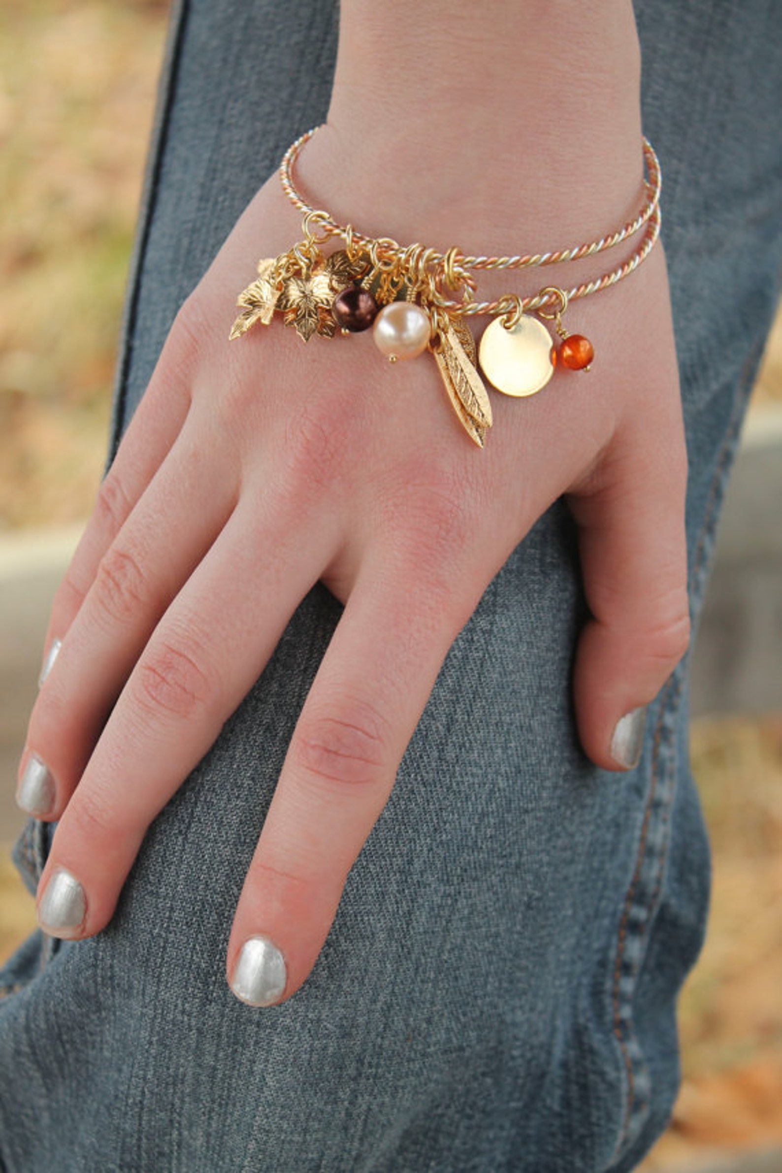 Twisted and Charmed Autumn Bangle PDF DIY Jewelry - Etsy