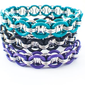 Version I Stretchy Parallel Chain or Helm Weave Chainmaille Bracelet ...