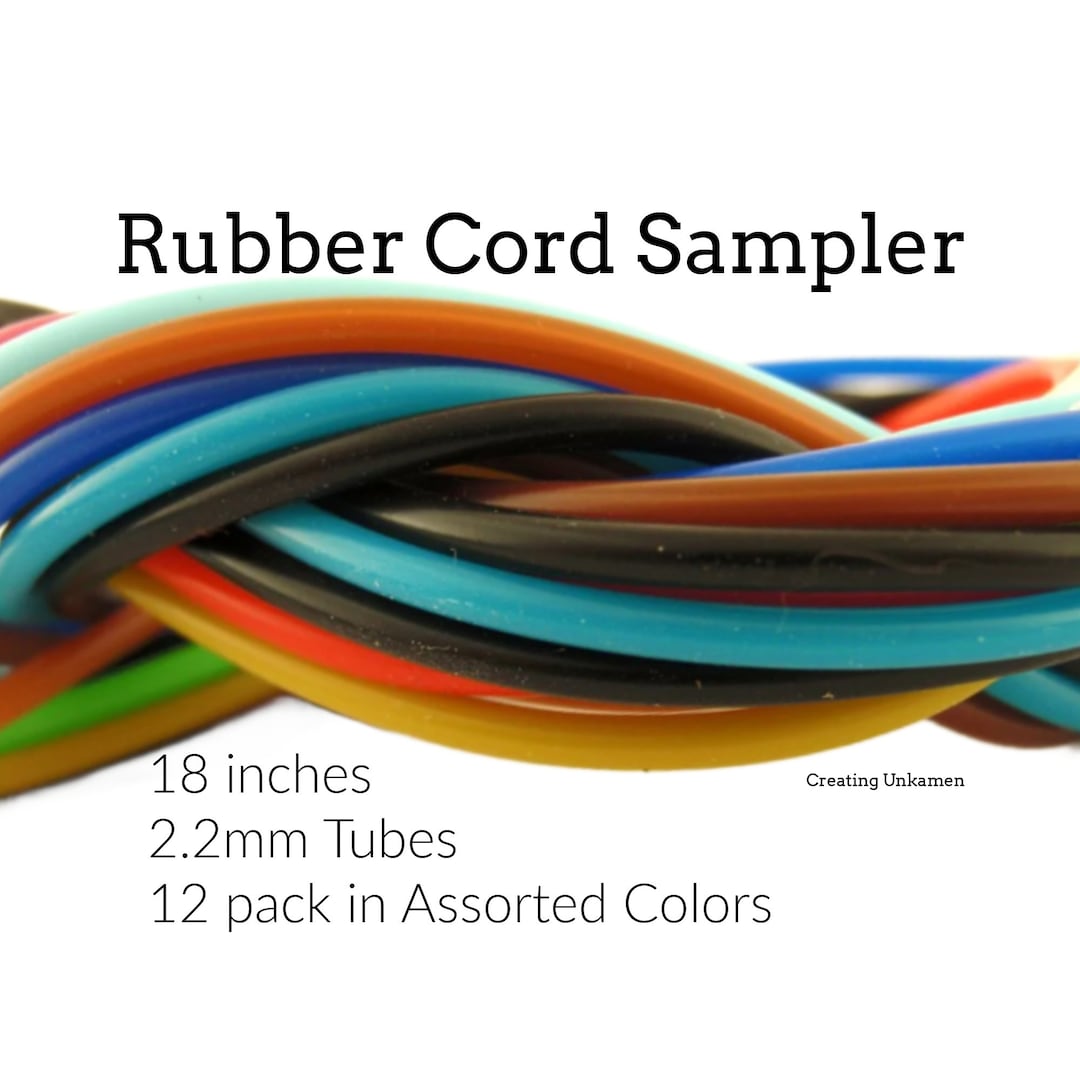 12 Rubber Cord Sampler - Assorted Colors, 2.2mm Tubes -18 Inches - Etsy