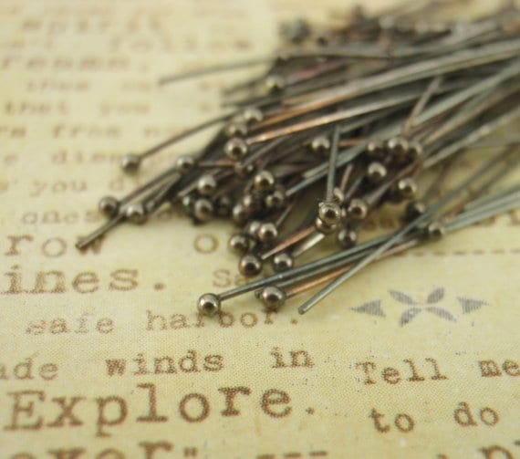 25 Sterling Silver Ball Head Pins 21, 22, 24, 26 and 28 Gauge 1, 2, 3 ...