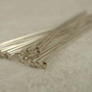 50 Silver Filled Flat Head Pins - White Brass Core - 22, 24, 26 Gauge 1 ...