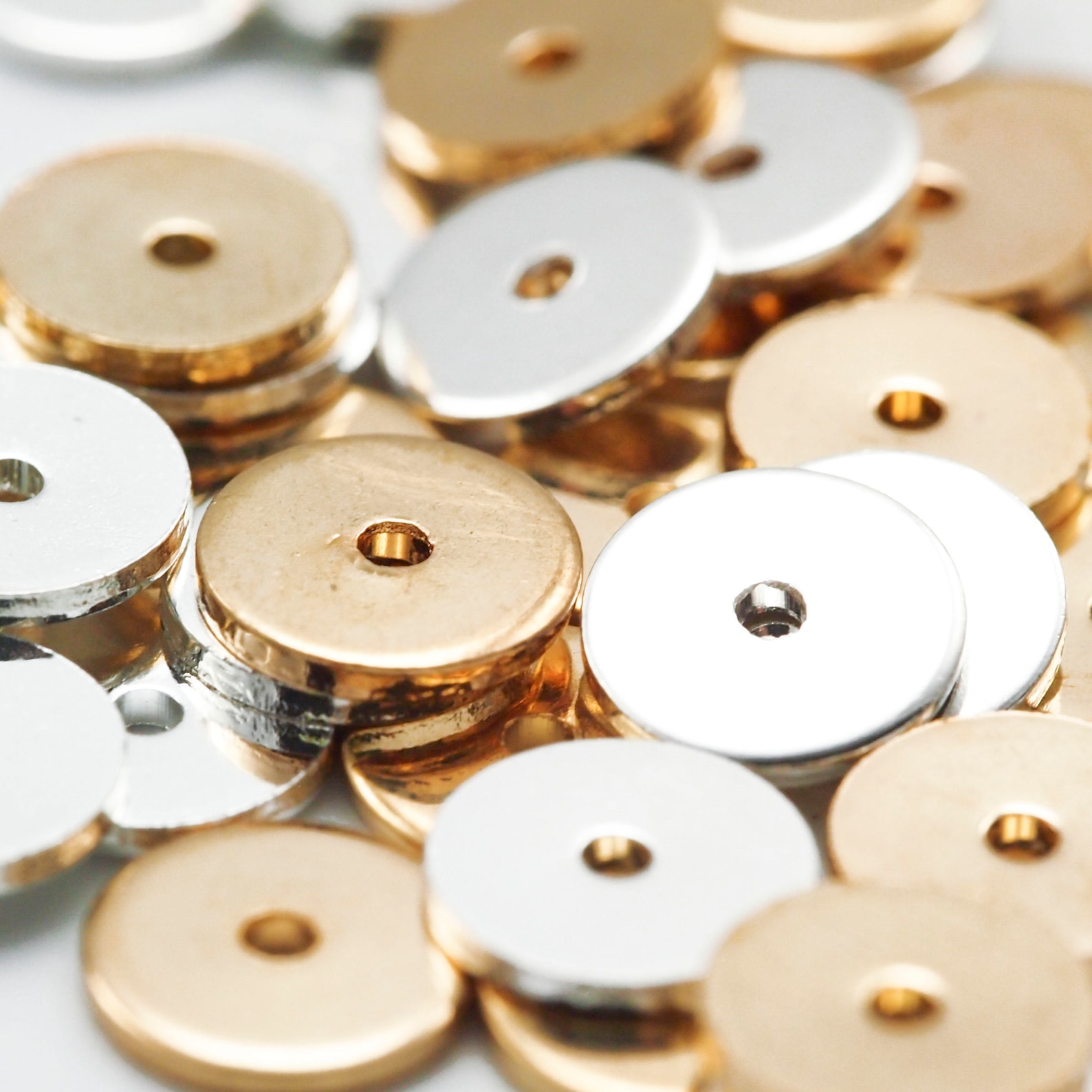 20 Gold and Silver Plated Flat Rondelle Beads 8mm X 1mm 100% - Etsy