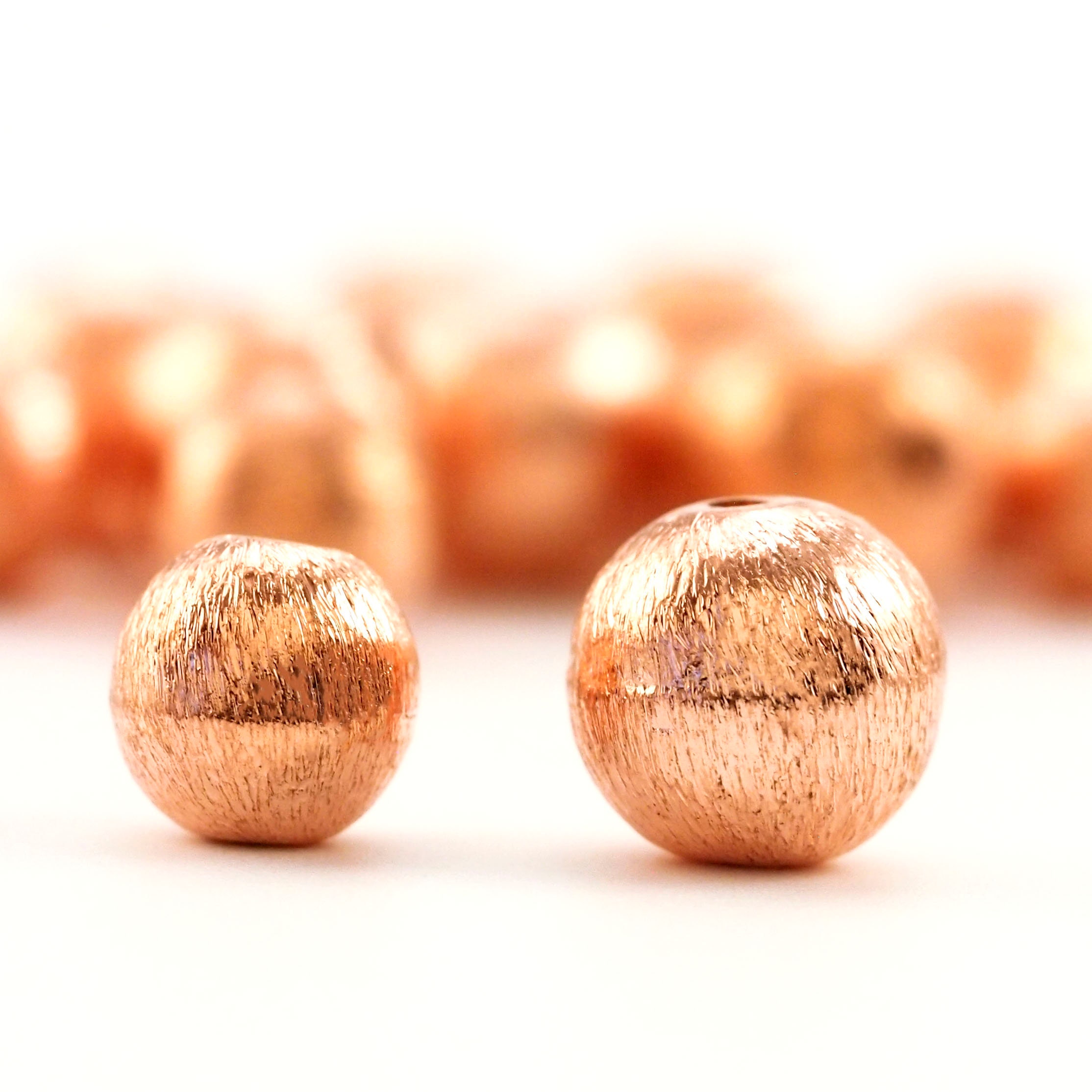 8 Brushed Copper Beads in 8mm or 10mm Unique Texture - Etsy