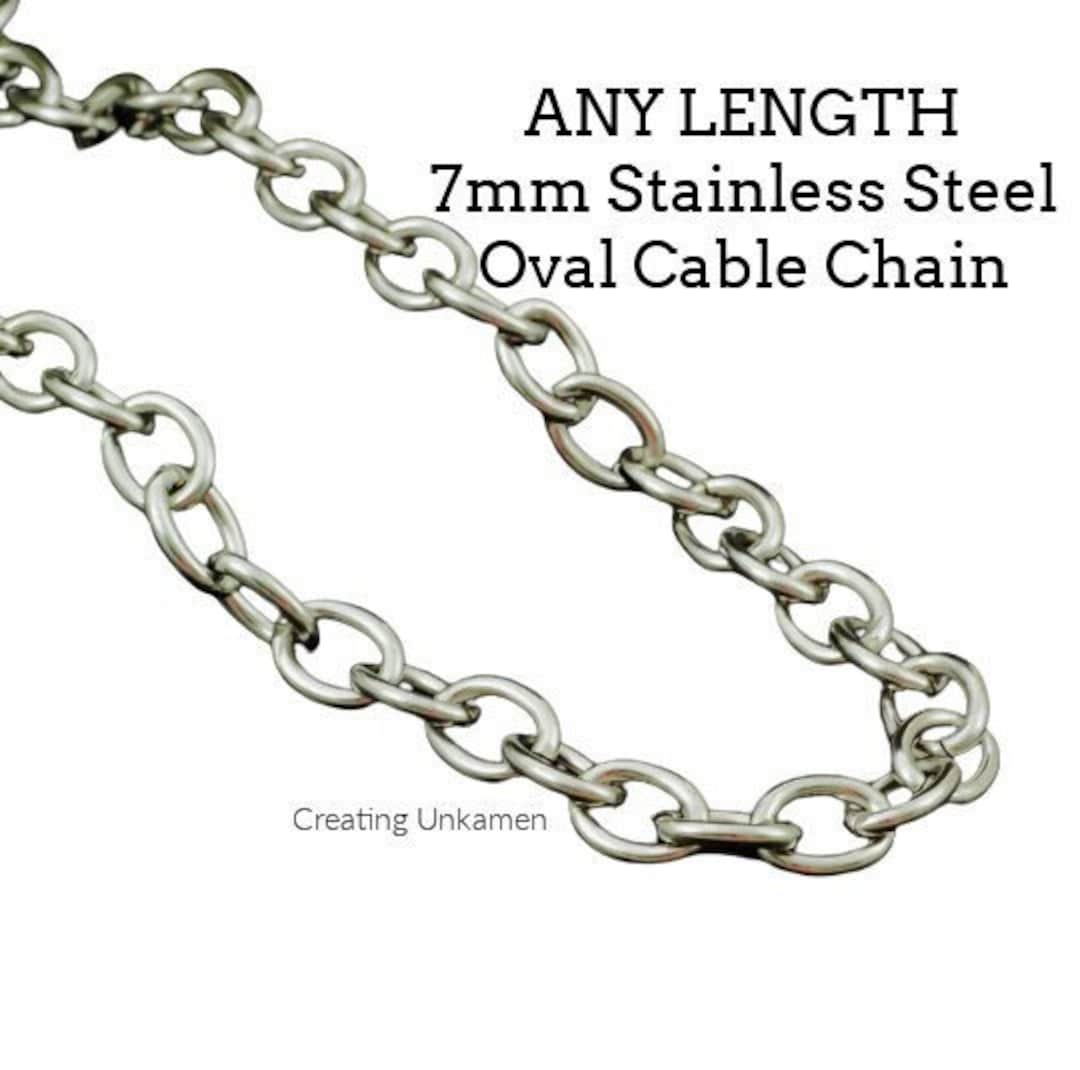 7mm Stainless Steel Cable Chain With Large Oval Links - Etsy