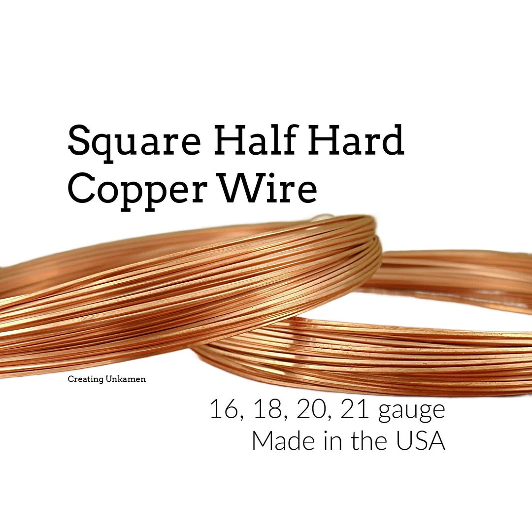 Half Hard Square Copper Wire You Pick Gauge 16, 18, 20, 21 - 100% ...