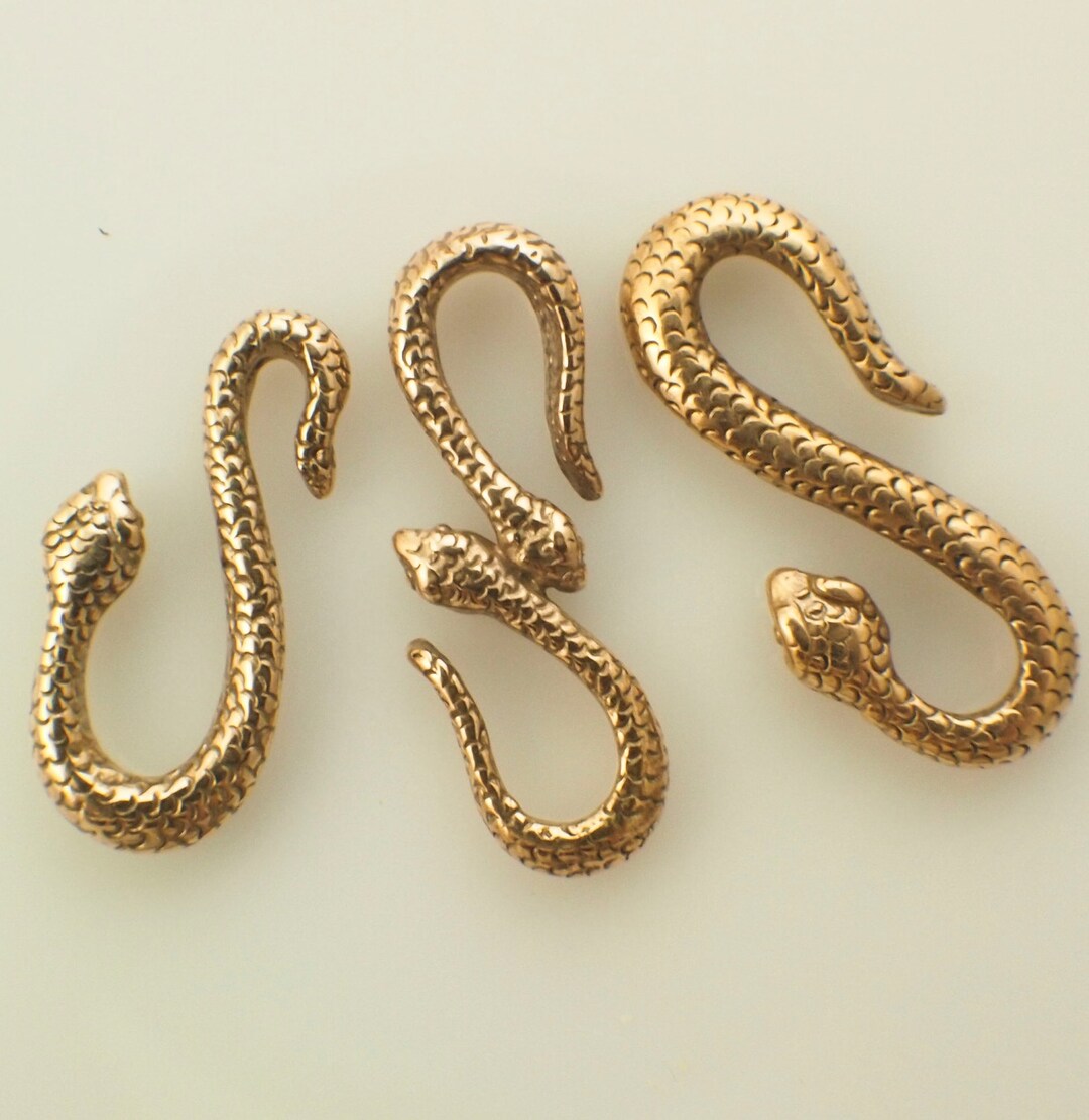 1 Cast Bronze Snake S-hook Clasp You Pick Style Made in the USA 100% ...