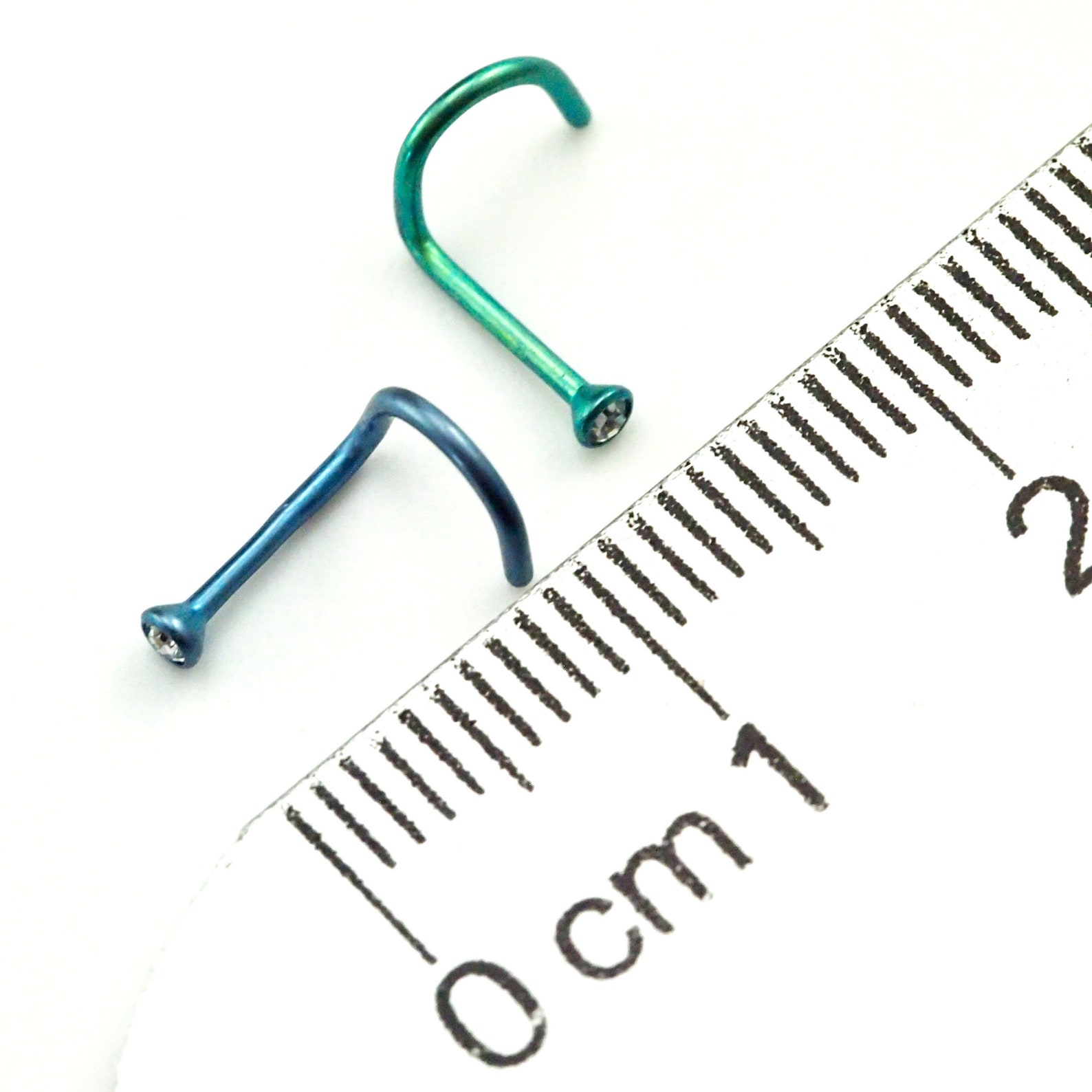 Crystal Twinkle Nose Stud in Titanium Hypoallergenic 20 | Etsy