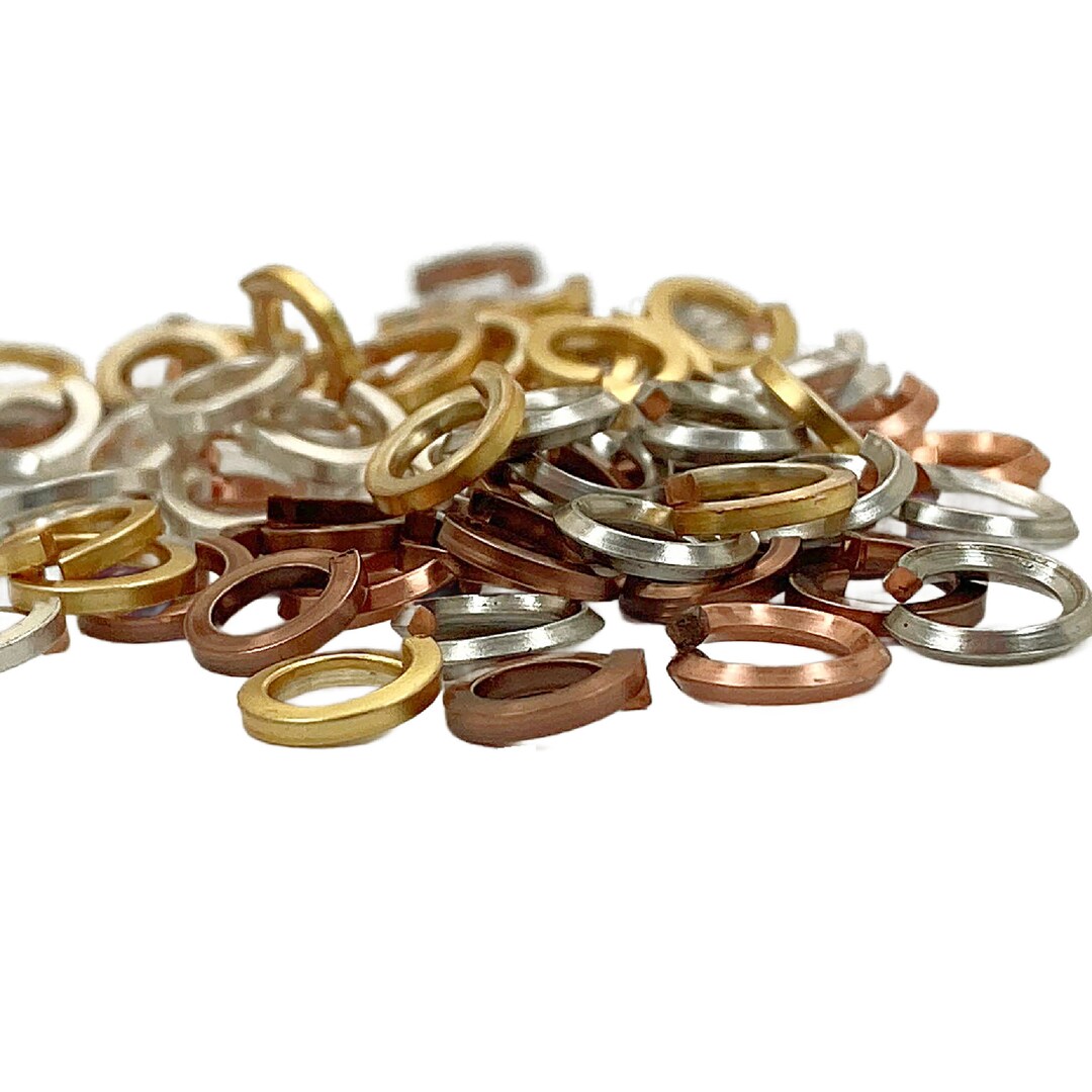 Jump Rings 25 Square 18 Gauge Silver Plate, Gold Color, Titanium ...