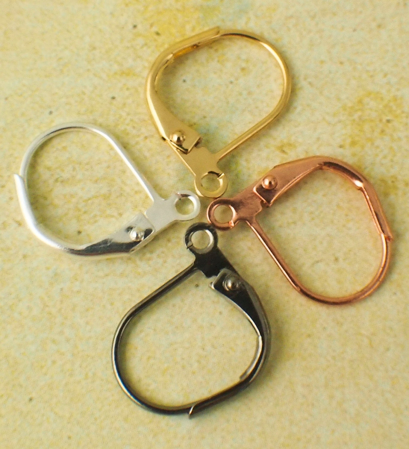 Modern Leverback Ear Wires Gunmetal Copper Silver Plate or - Etsy