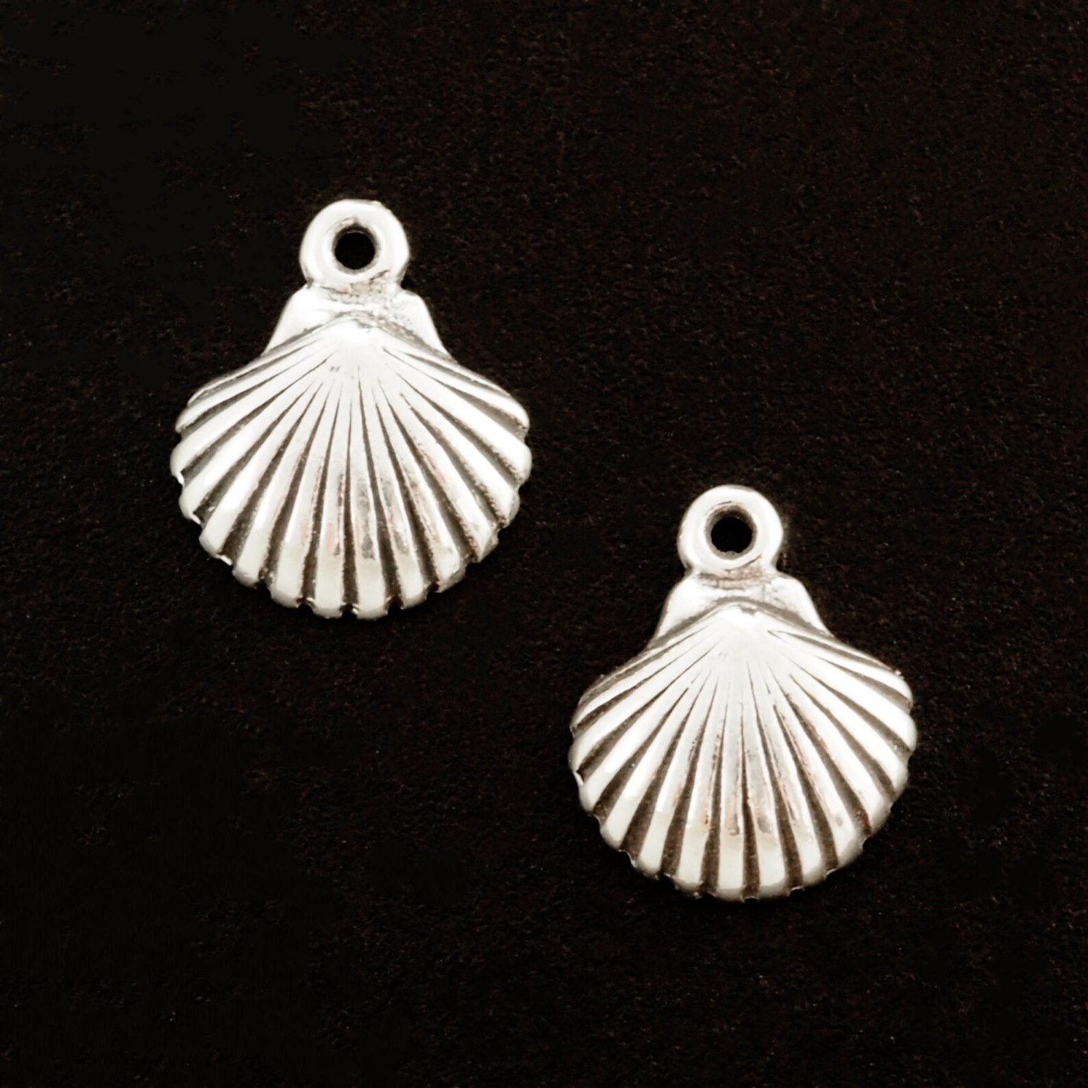 1 Sterling Silver Seashell Charm 9mm X 11mm - Etsy