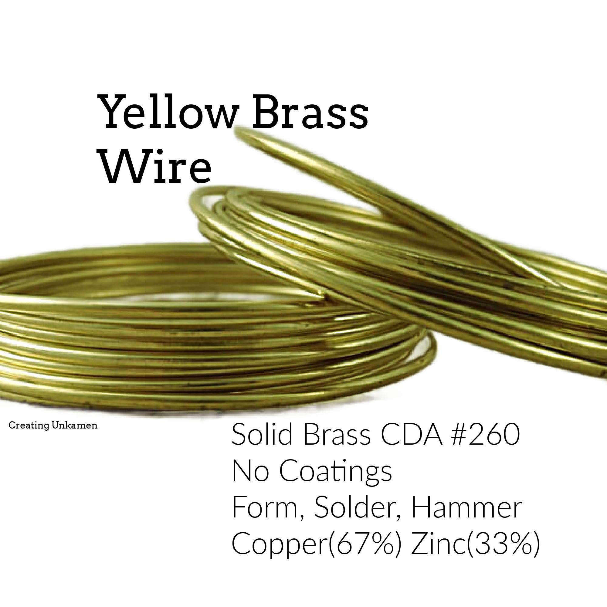 Raw Yellow Brass Wire - 100% Guarantee - You Pick Gauge - 4, 8, 12, 14 ...